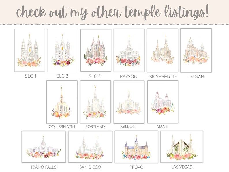 Salt Lake City Temple Artwork Download, Mormon Temples Watercolor ...