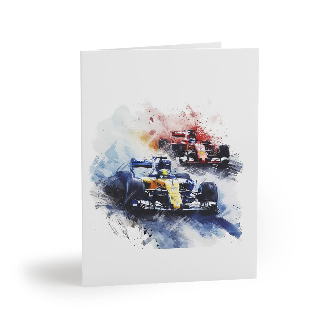 Formula 1 Racing Greeting Cards Christmas Birthday Get Well | Pack of 8 ...