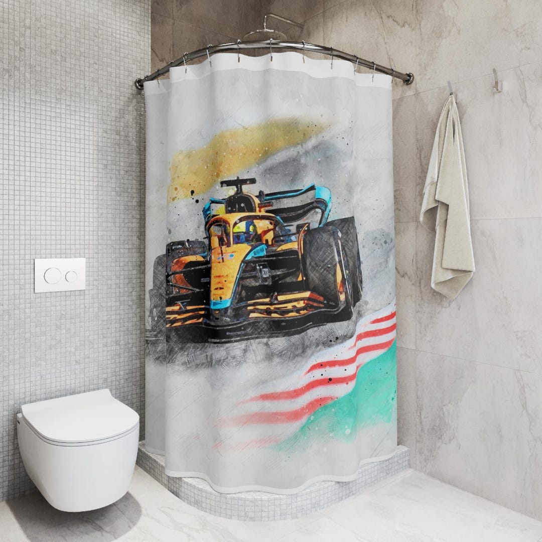 Mclaren Shower Curtains, Racing Car Bathroom Decor, Formula 1 Fan Gift ...