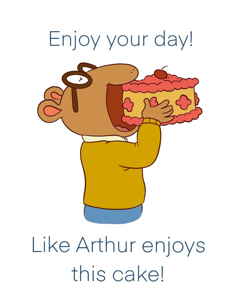Arthur Birthday Cake Card - Etsy