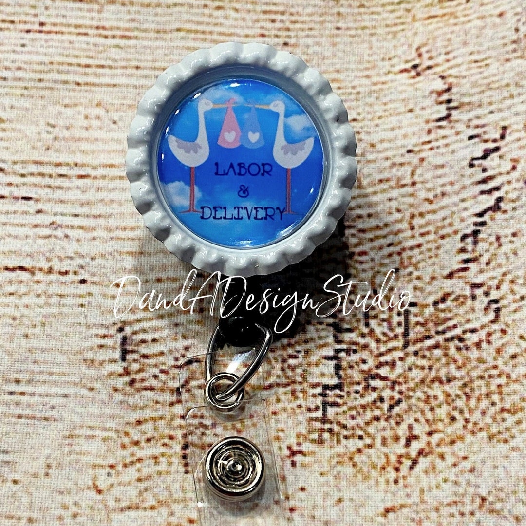 Stork Labor and Delivery Badge Reel: OB Nurse Gift - Etsy