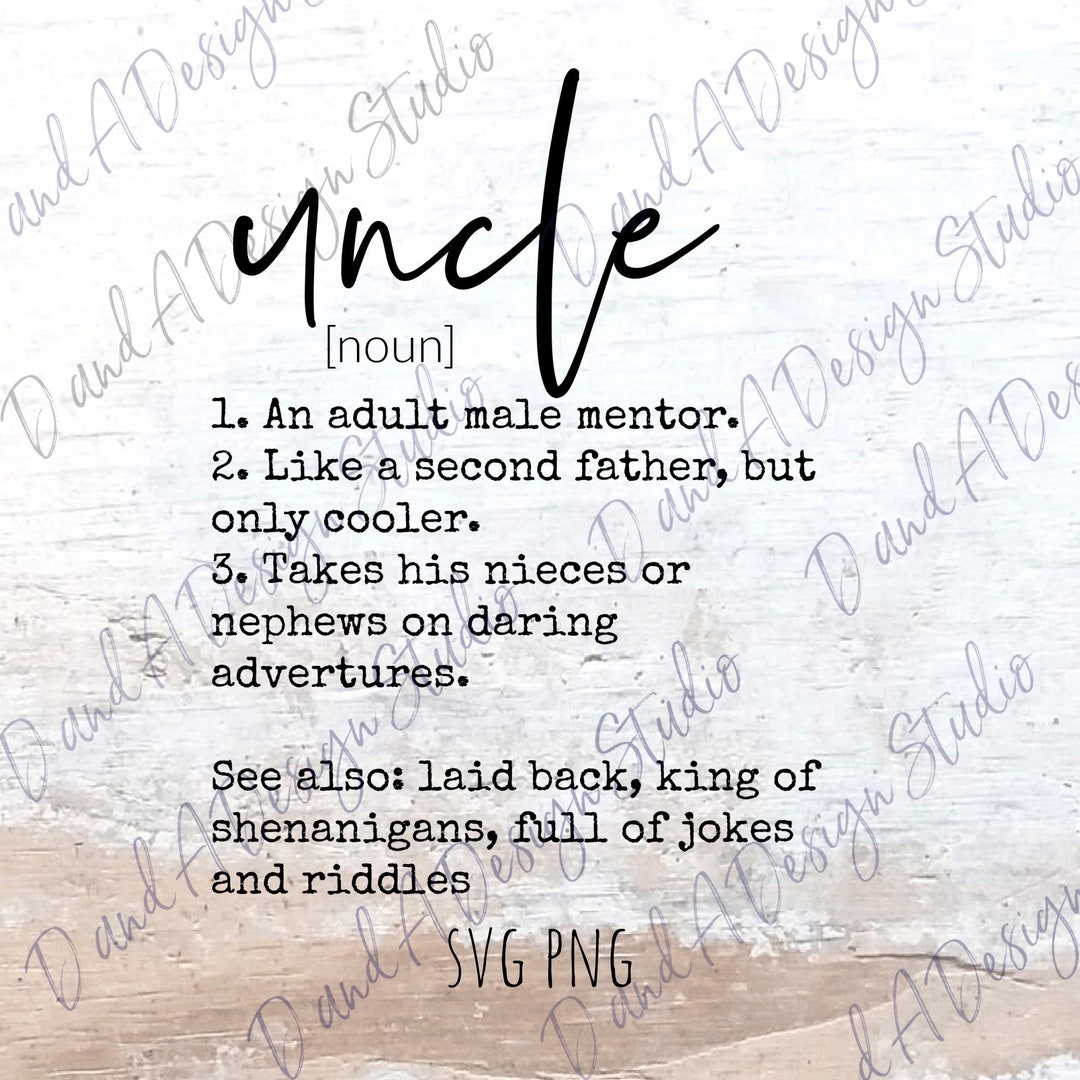Uncle SVG PNG Digital File | Digital Download | Cut File | Sublimation ...