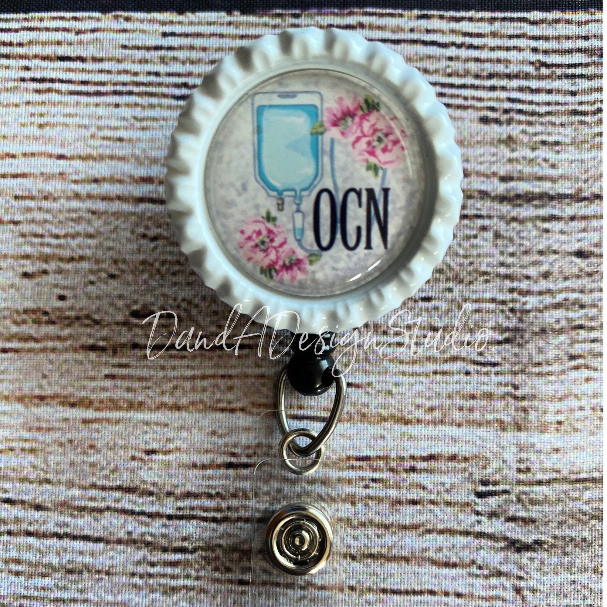 Oncology Certified Nurse Badge Reel: Floral OCN Design - Etsy
