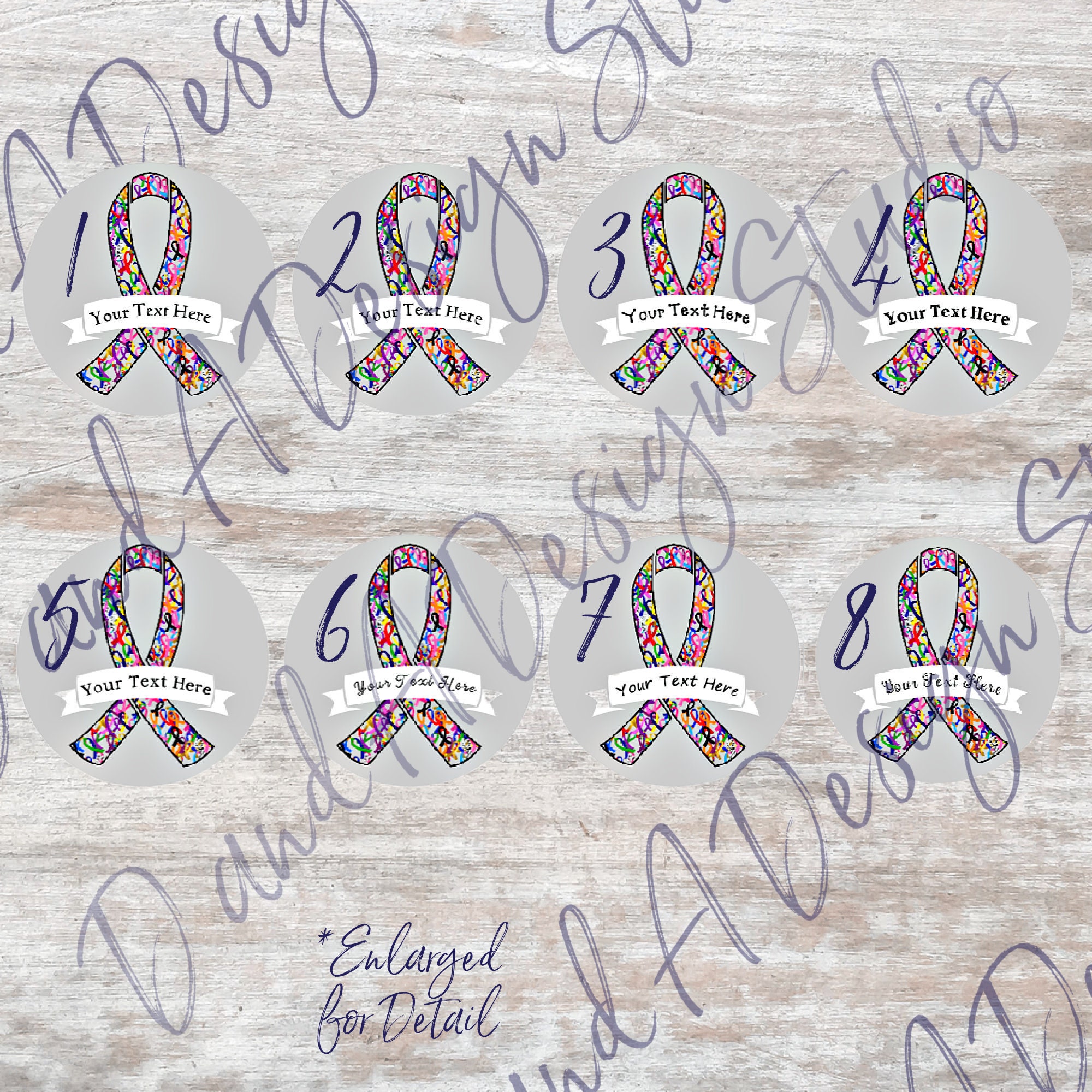 Cancer Ribbon Badge Reel Custom Text Option All Cancers - Etsy