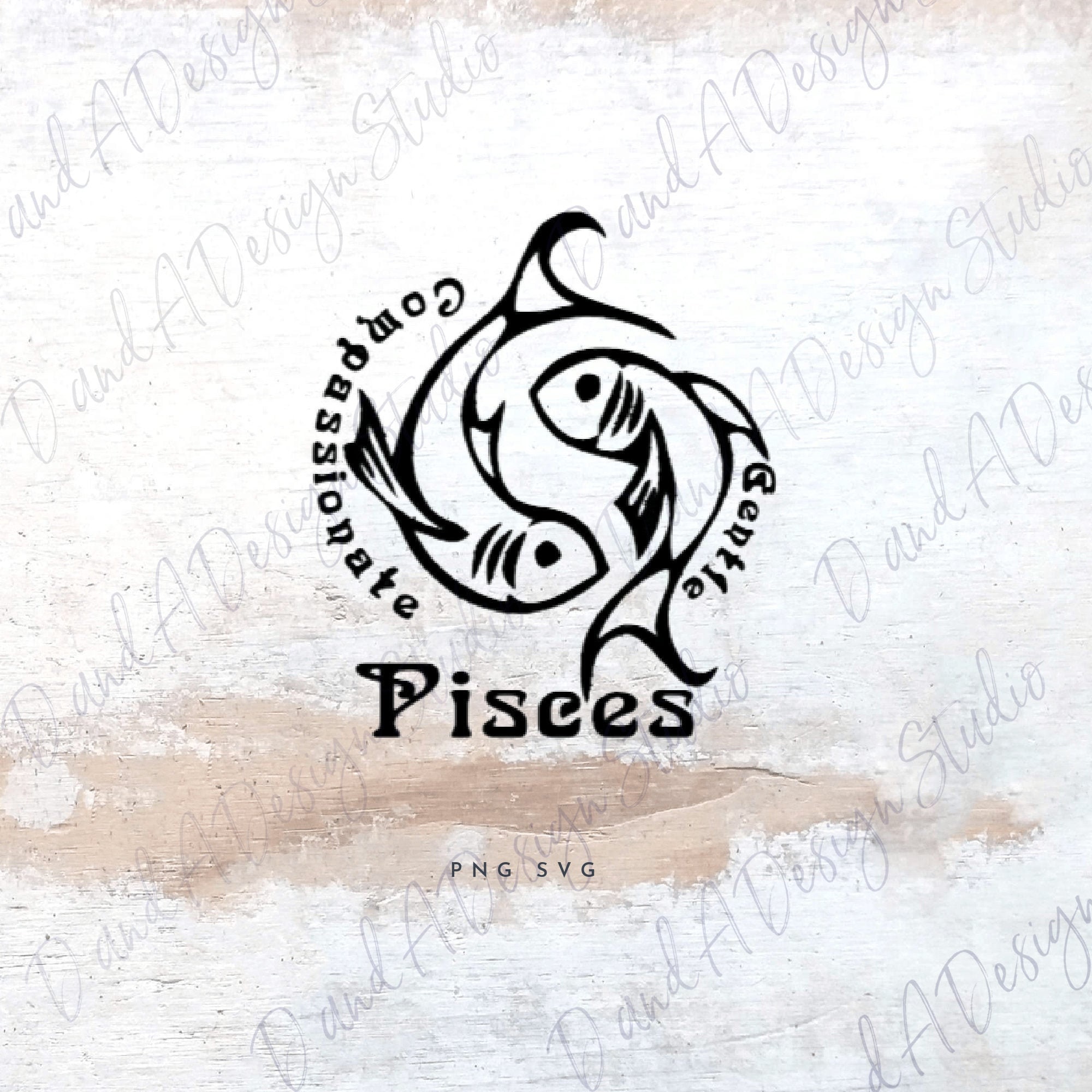 Pisces Zodiac Sign SVG PNG Digital File - Etsy