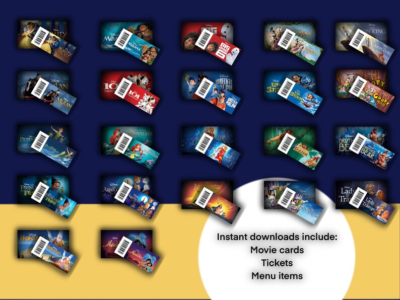 22 Themed Date or Family Movie Night Ideas Printable Tickets and Menus ...