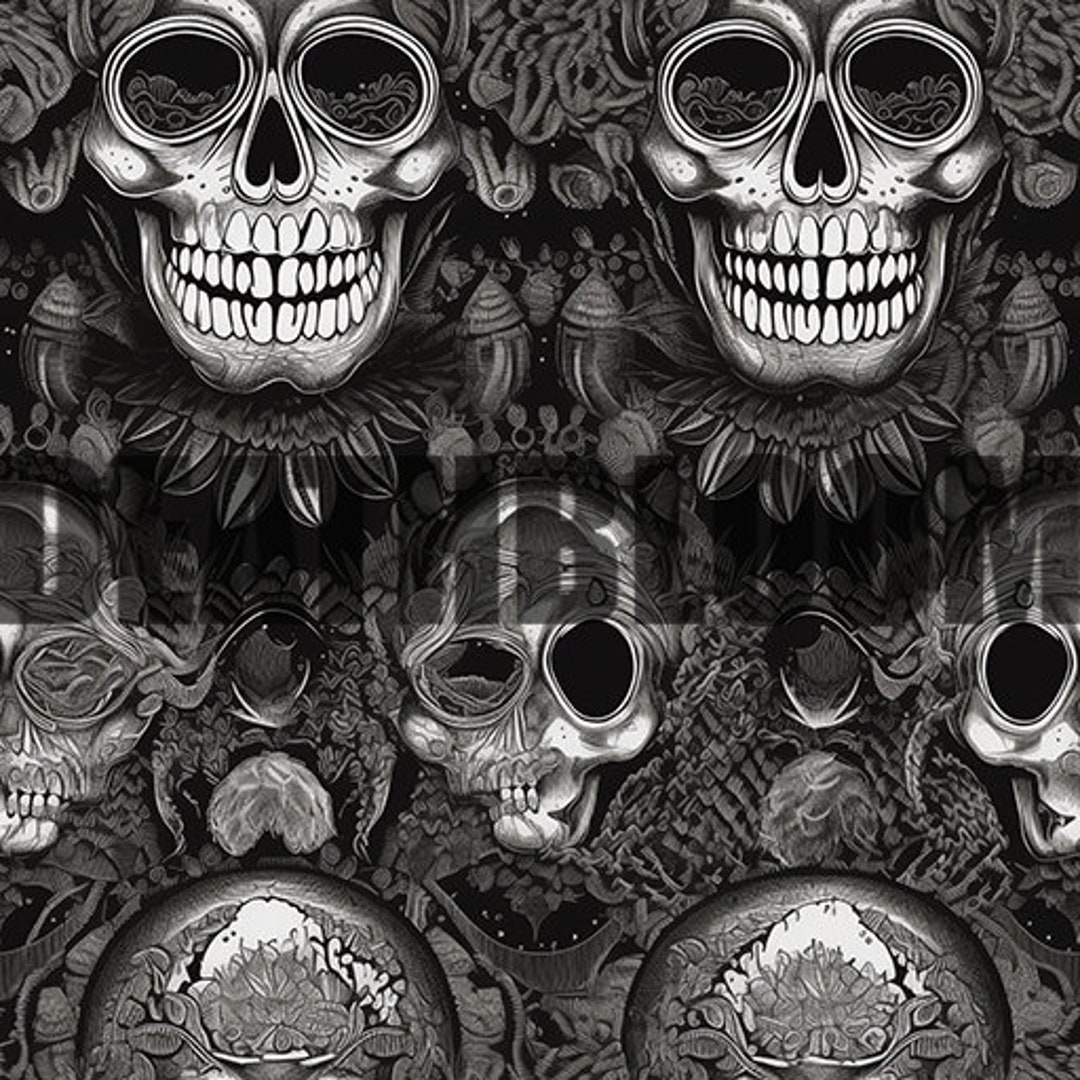 Gothic Skulls V3 Seamless Pattern 12x12inches 300dpi - Etsy