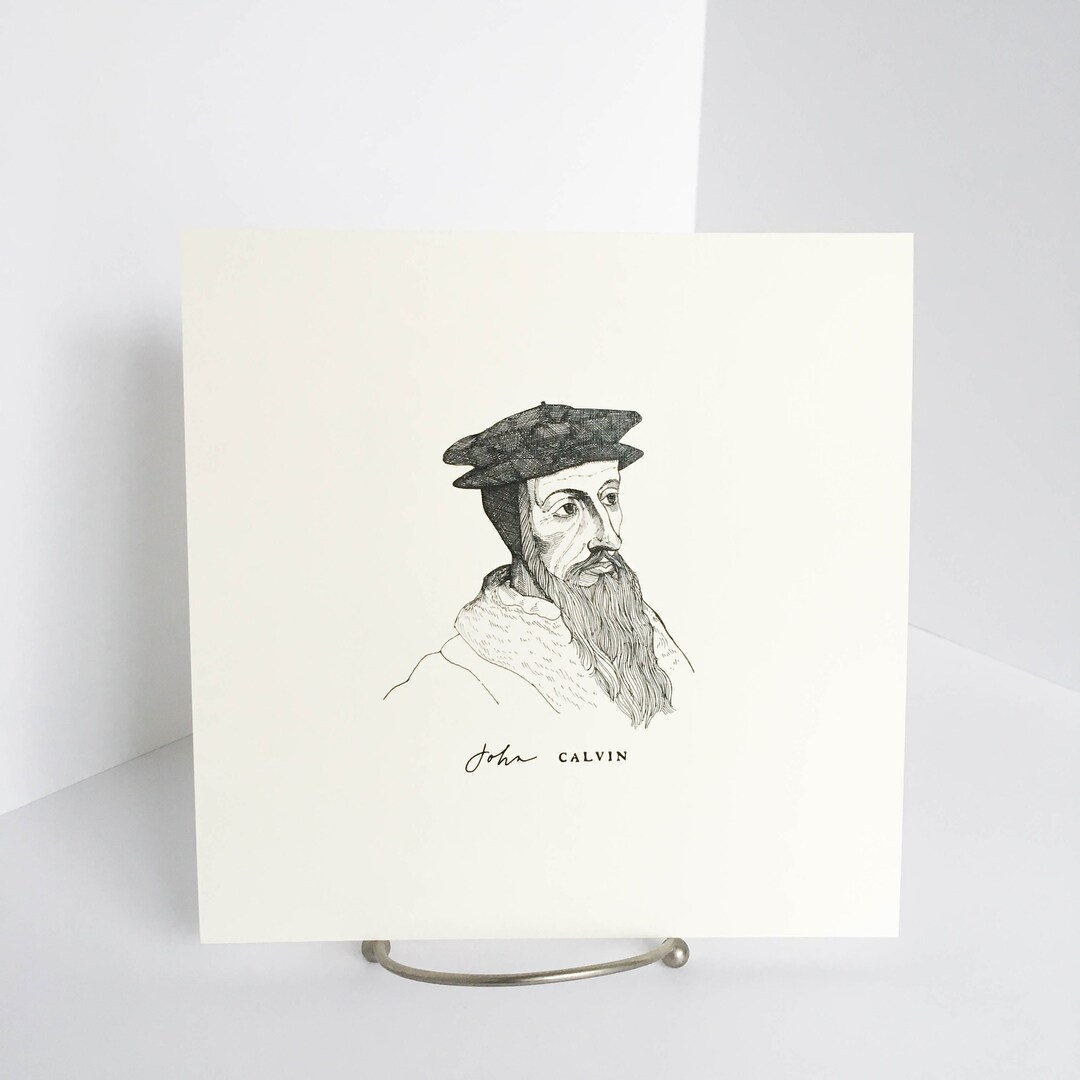 John Calvin Print Pen & Ink Illustration - Etsy