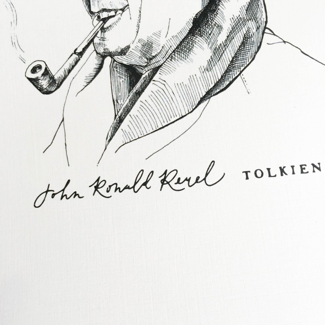 J. R. R. Tolkien Print Pen & Ink Illustration - Etsy