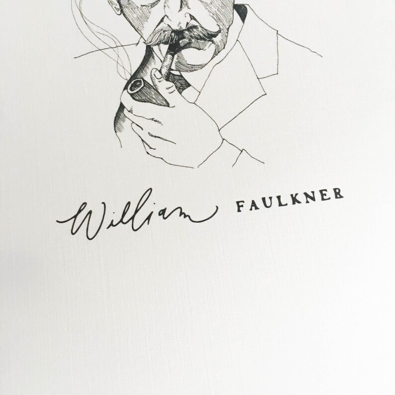 William Faulkner Print | Pen & Ink Illustration - Etsy