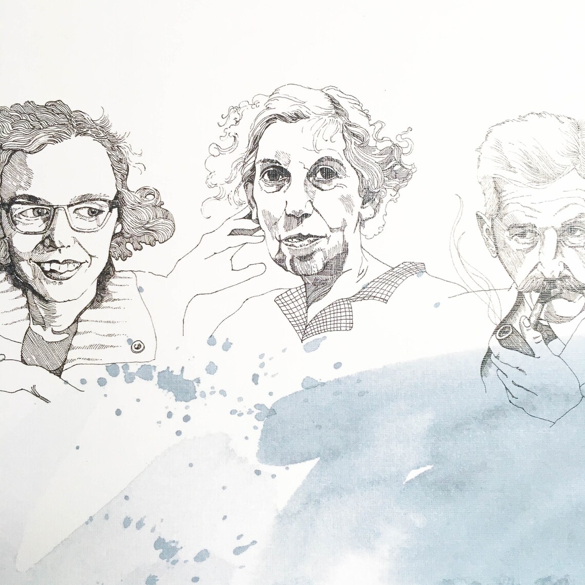 Southern Authors Print Ink and Watercolor Illustration | Etsy