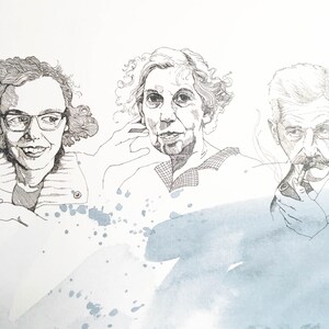 Southern Authors Print Ink and Watercolor Illustration - Etsy