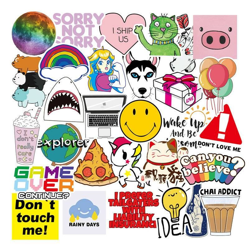 100 pegatinas lindas impermeable pegatina de parachoques | Etsy