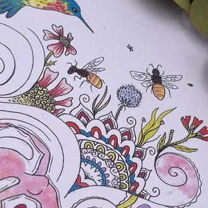 Psychedelic Pollinator Garden Art Print - Etsy