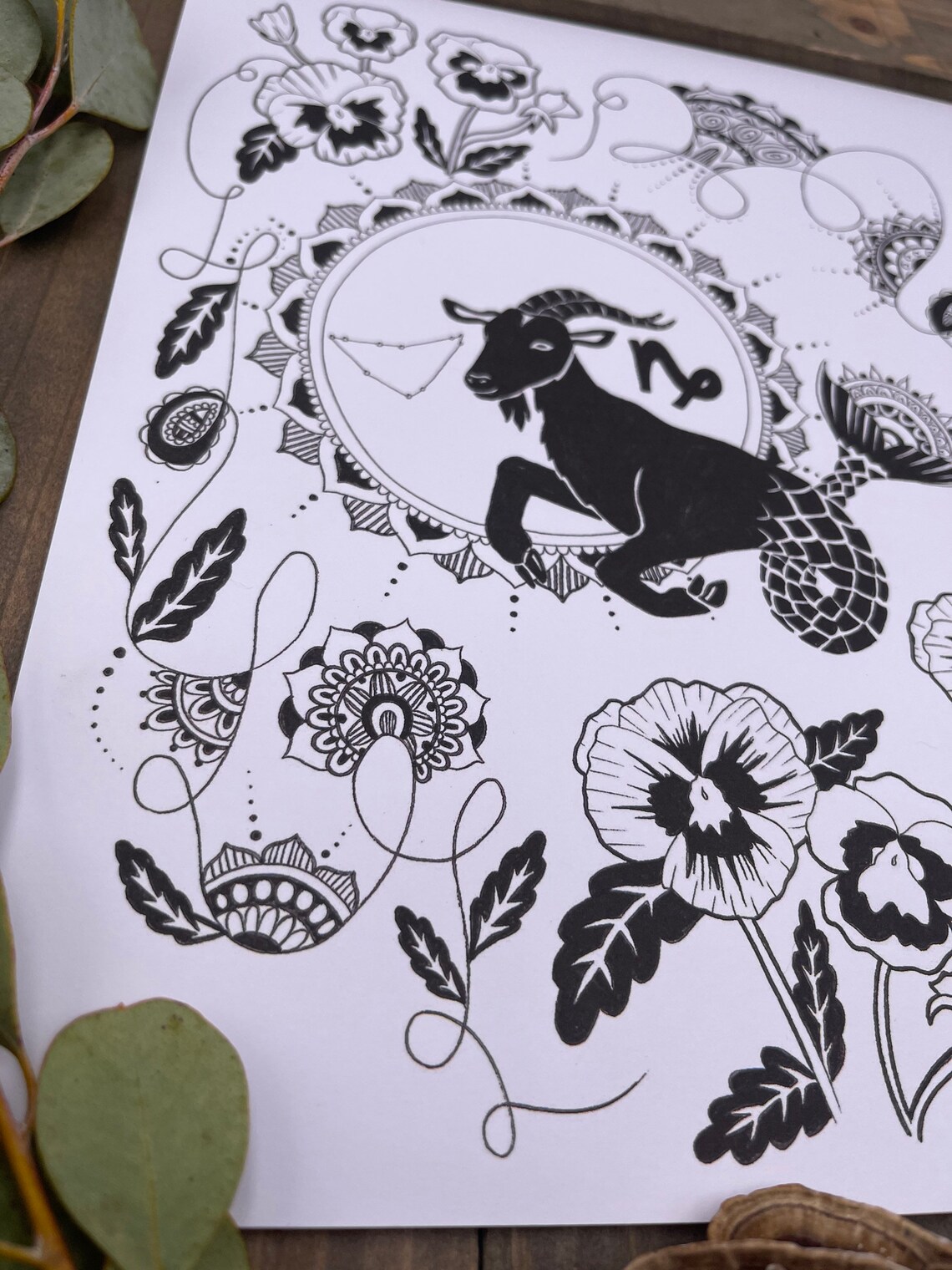 Capricorn Zodiac Illustration Art Print - Etsy