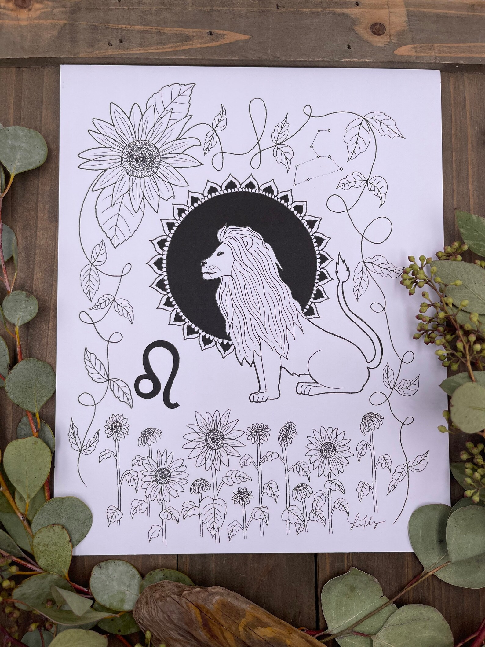 Leo Zodiac Illustration Art Print - Etsy