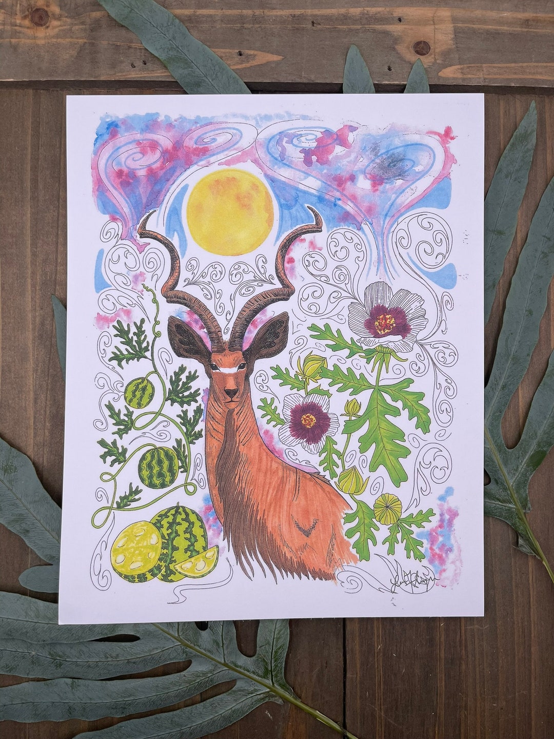 Kudu Antelope Animal Spirit Art Print - Etsy