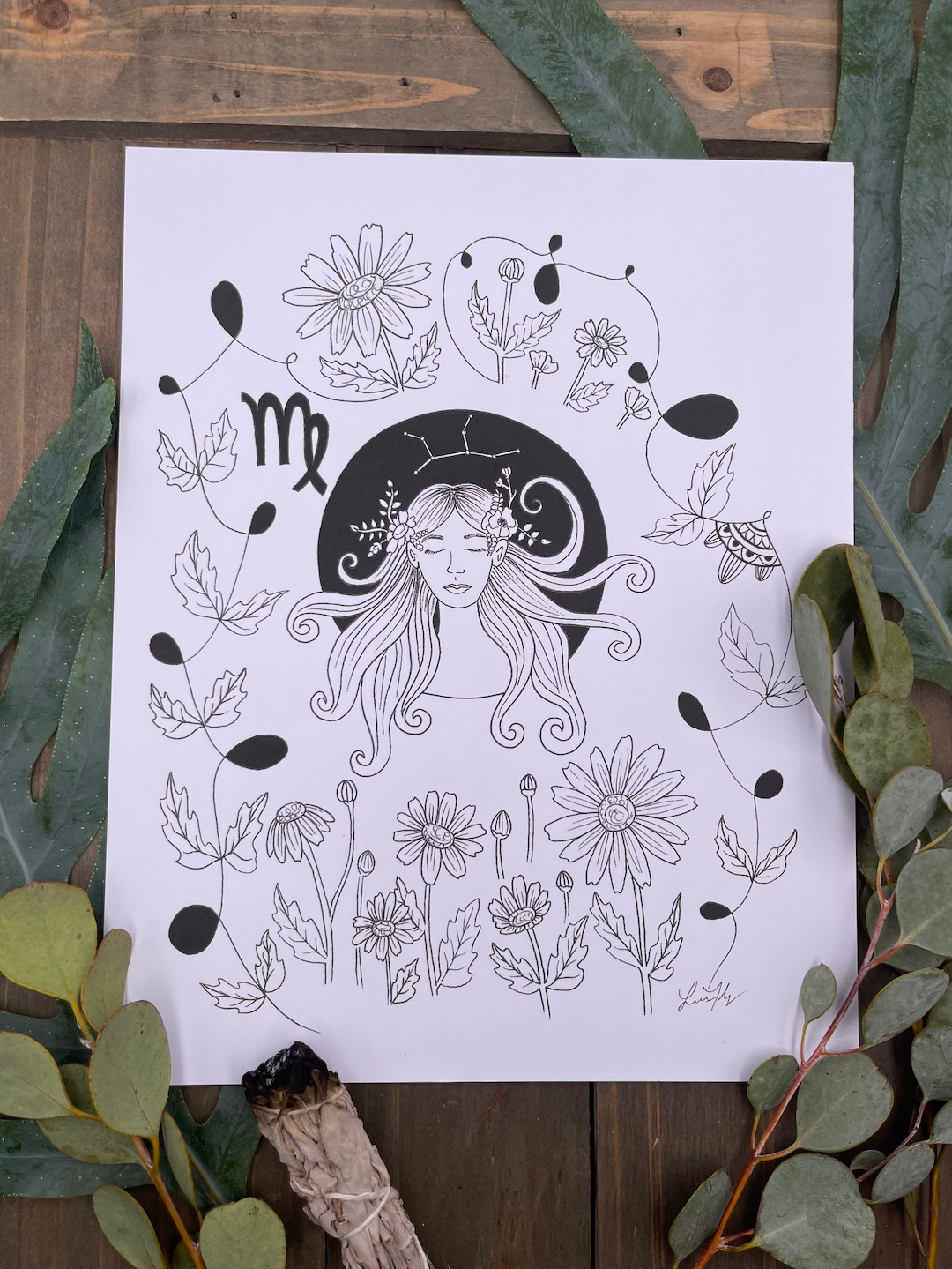 Virgo Zodiac Illustration Art Print - Etsy