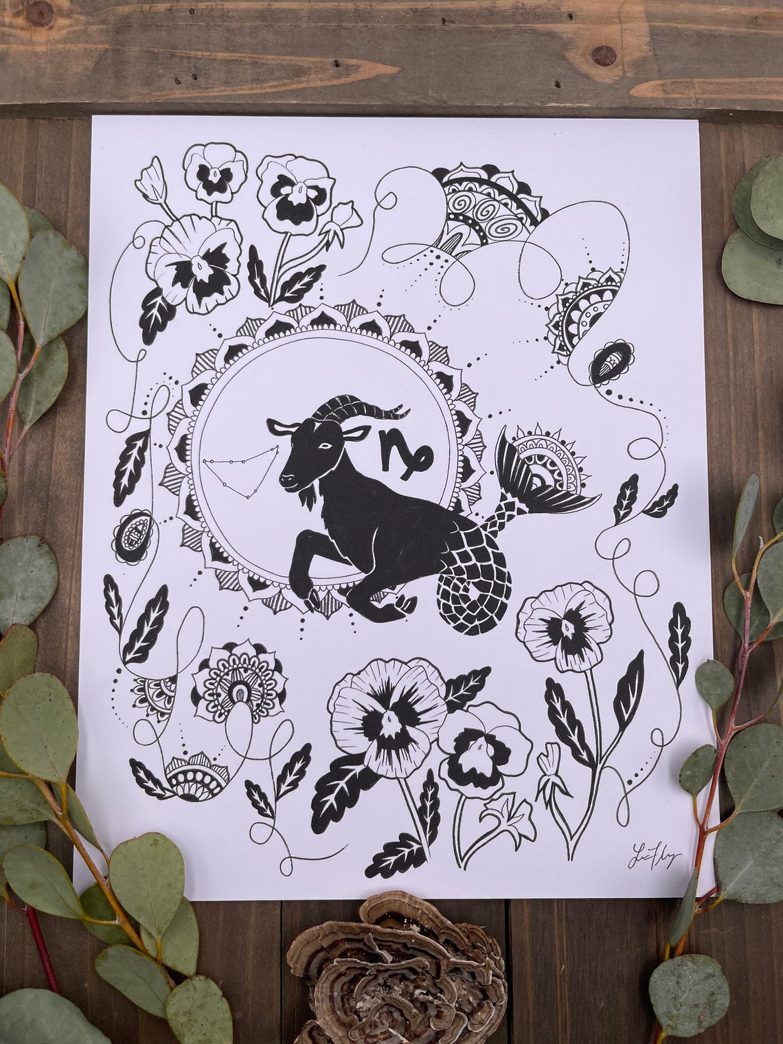 Capricorn Zodiac Illustration Art Print - Etsy