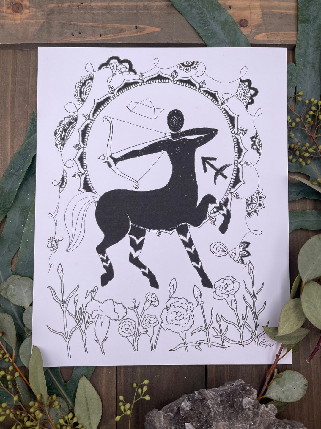 Sagittarius Zodiac Illustration Art Print - Etsy