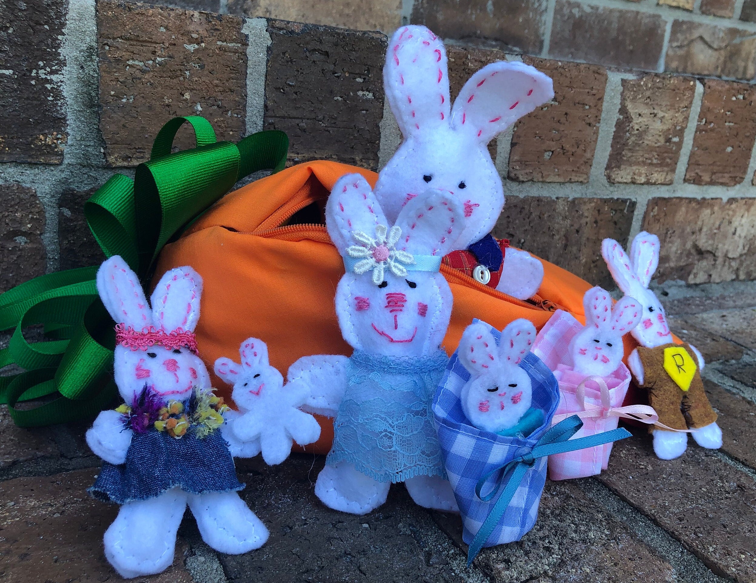 Family of Rabbits in Zippered Carrot - Etsy