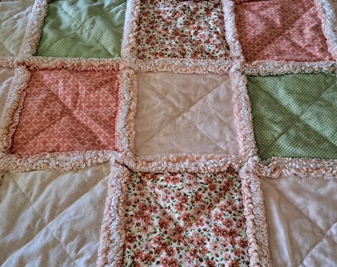 Rag Quilt/lap Quilt/throw Bedding/cotton Rag Quilt - Etsy