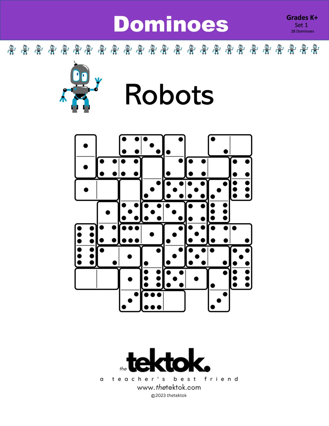 Robot Dominoes and Post Cards - Etsy