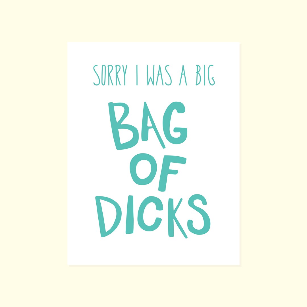 Funny Apology Card Apology Humor I'm Sorry Card Bag of - Etsy