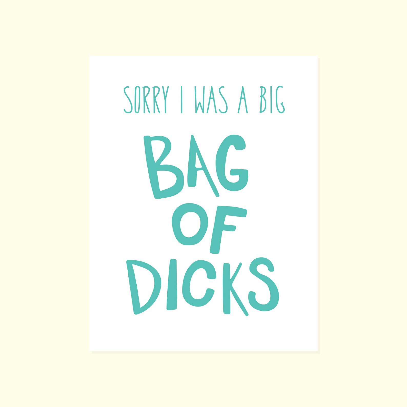 Funny Apology Card Apology Humor I'm Sorry Card Bag of - Etsy
