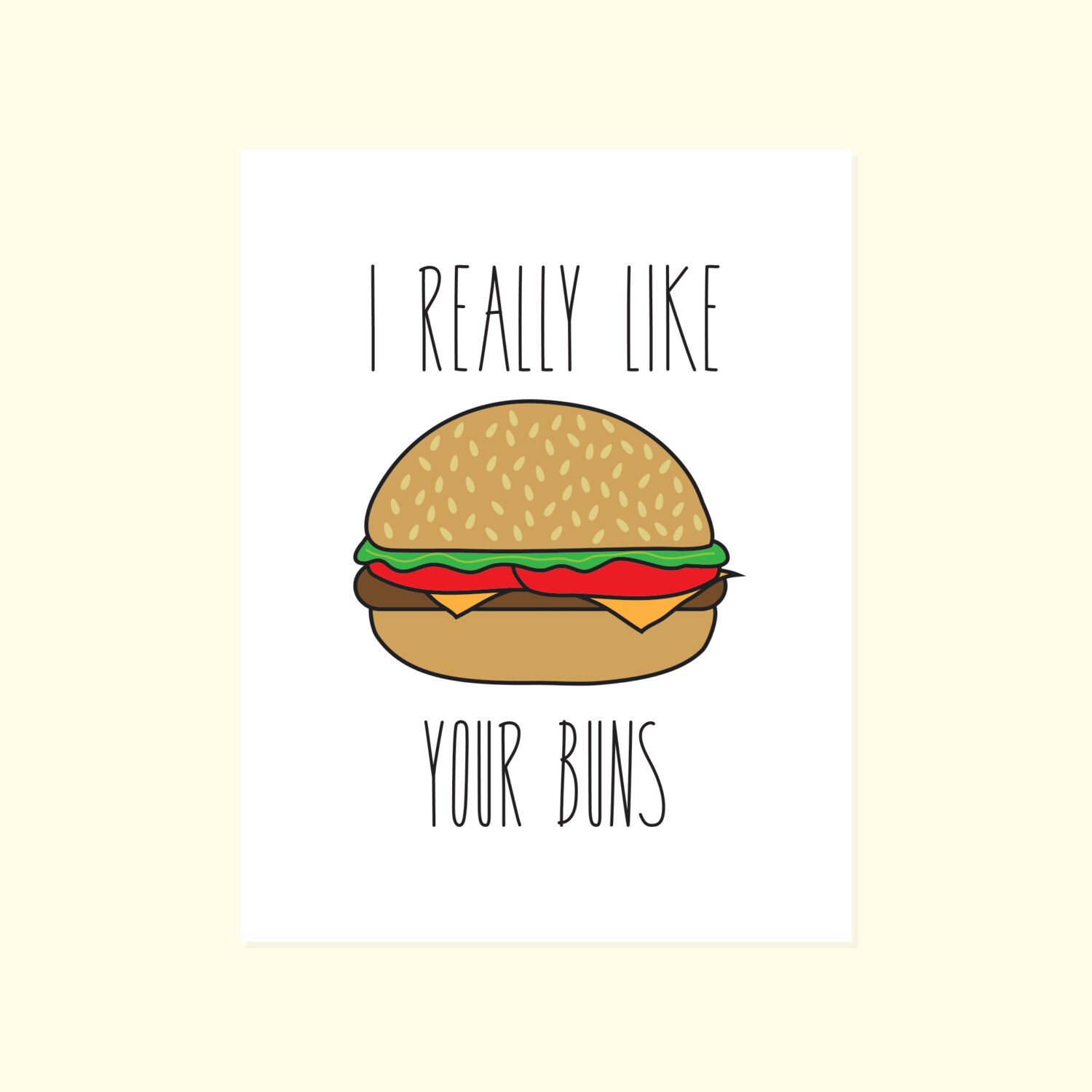Love Humor. I Really Like Your Buns. Funny Card. Anniversary | Etsy