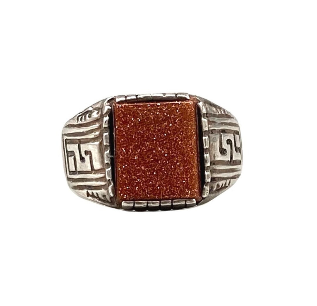 Sterling Silver Moroccan Men's Ring Geometric Design - Etsy
