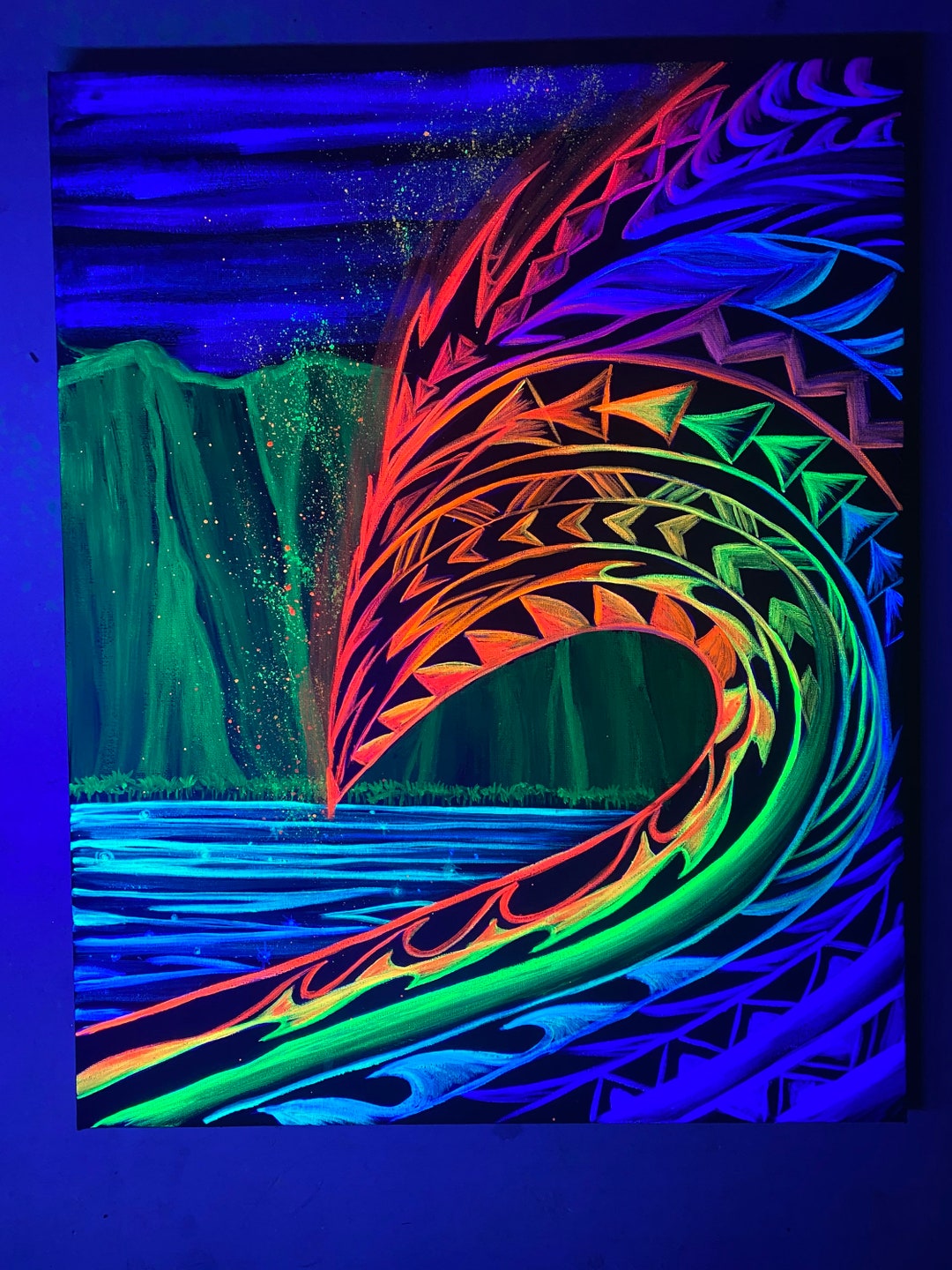 Polynesian Tribal Wave Painting - Etsy