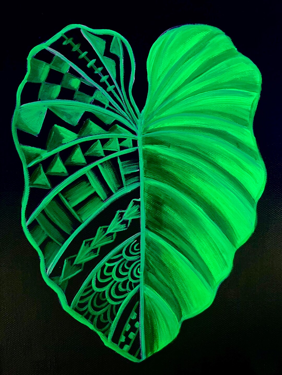 Hawaiian Taro Leaf Tribal Painting - Etsy