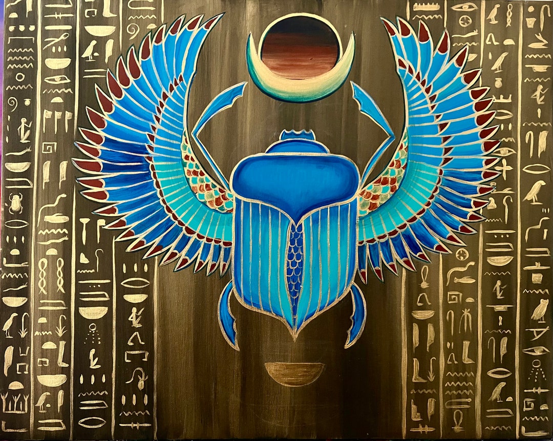 Egyptian Scarab Beetle Art - Etsy