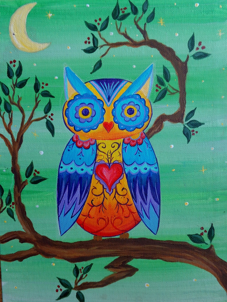 Mexican Folk Art Owl | Etsy