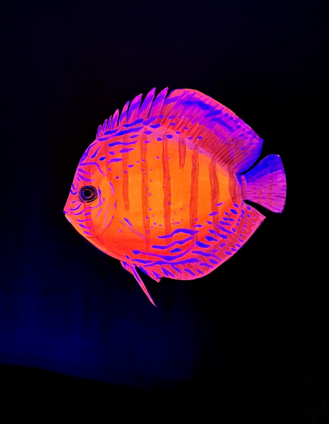 Discus Fish Black Light Painting - Etsy