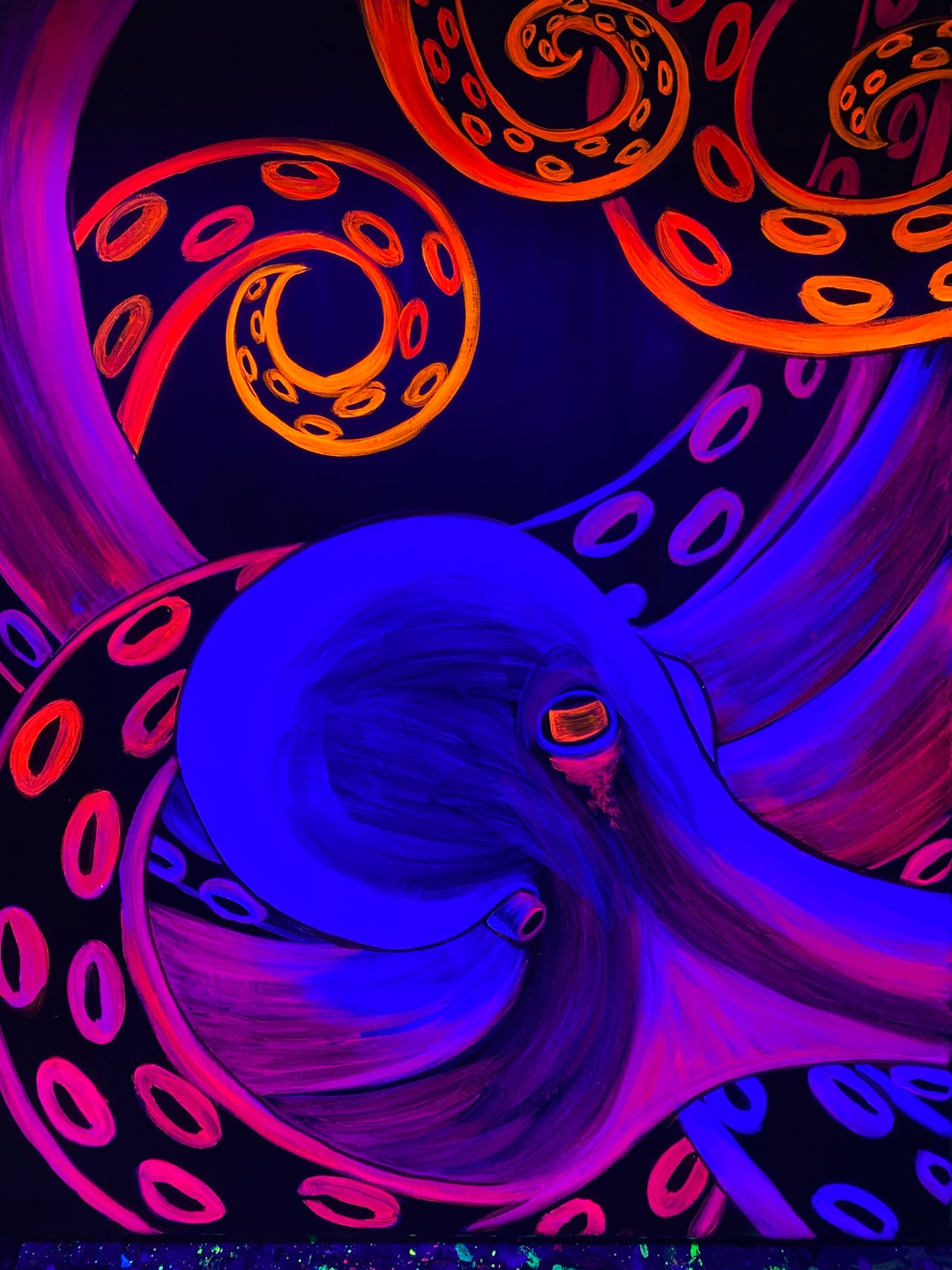 Black Light Octopus Painting - Etsy