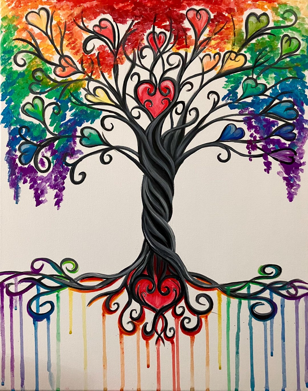 Heart Rainbow Tree - Etsy