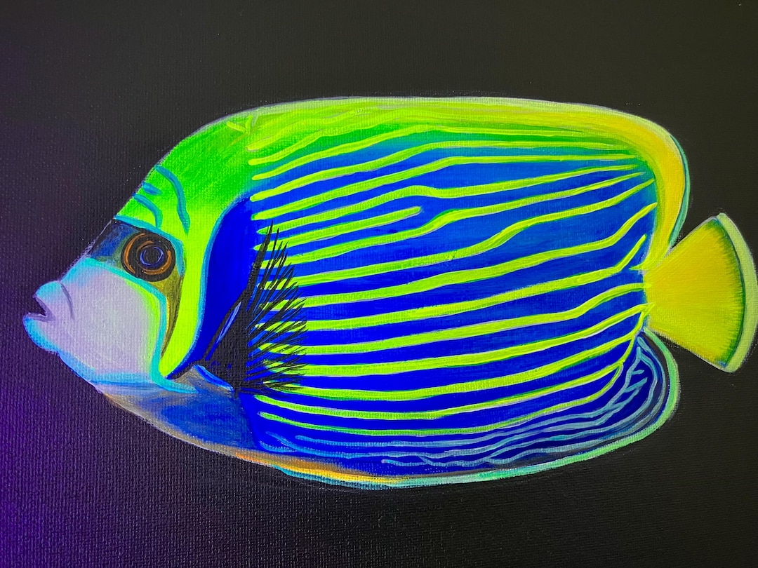 Angelfish Black Light Acrylic Painting - Etsy