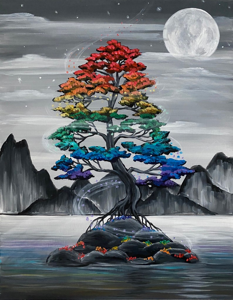 Rainbow Bonzai Tree - Etsy