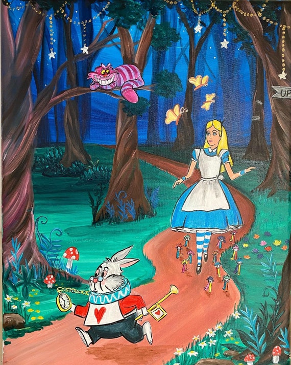 Alice In Wonderland Originale Kunstverk Alice In Wonderland Wall Art
