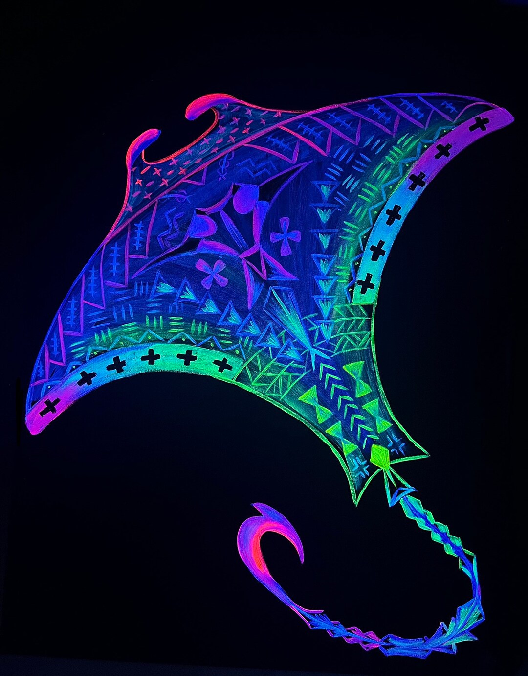 Chuukese Tribal Art Mantaray Art - Etsy