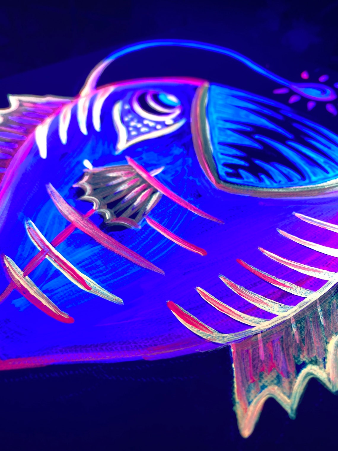 Black Light Angler Fish - Etsy
