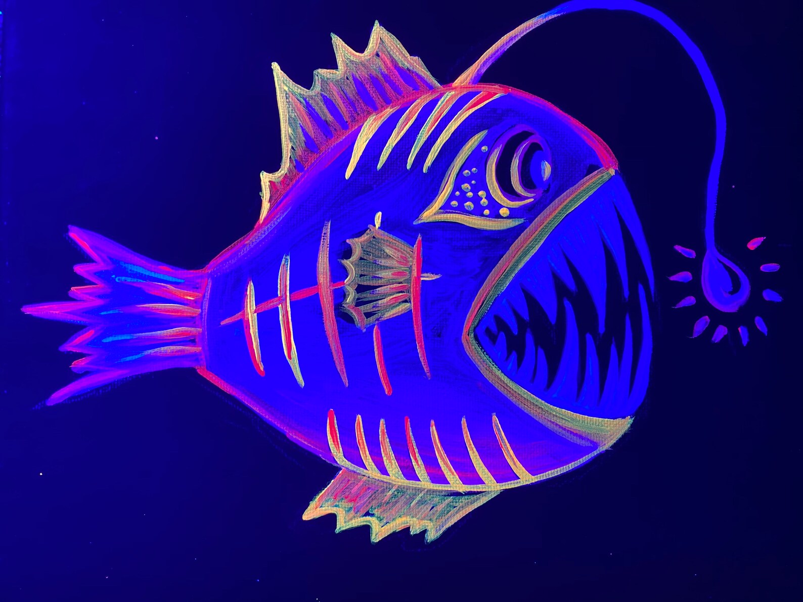 Black Light Angler Fish - Etsy