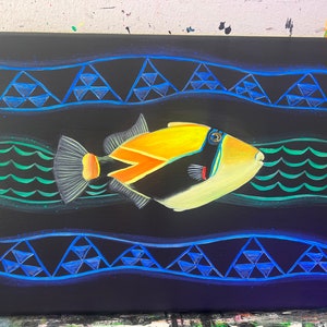 Humuhumunukunukuapua’a Fish Painting: Black Light Sensitive Hawaiian ...