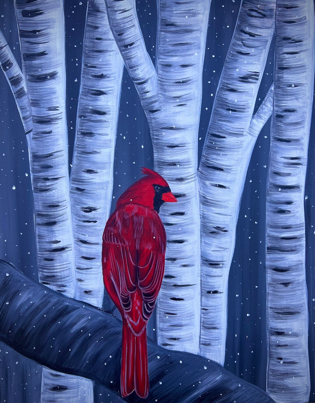 Cardinal Winter Artwork - Etsy