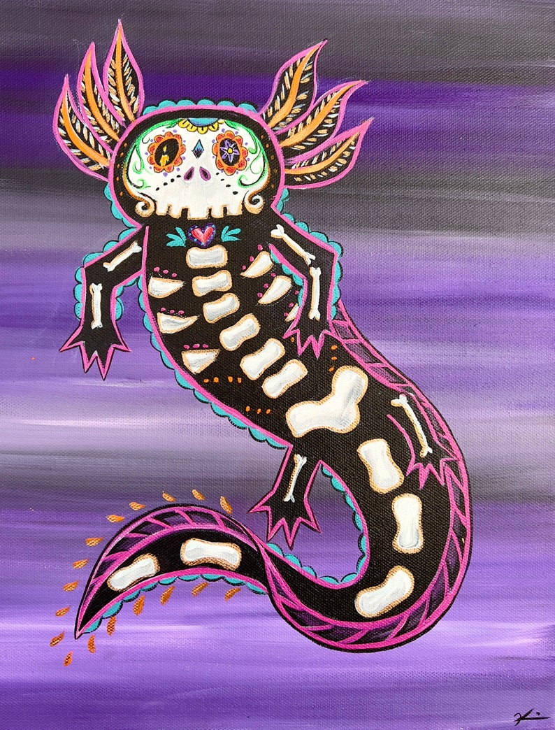 Sugar Skull Axolotl - Etsy