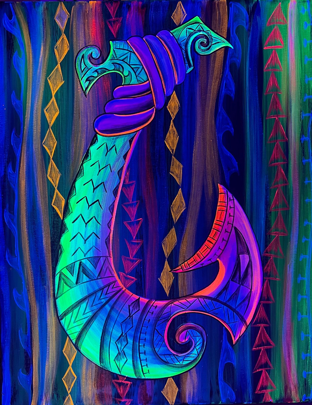 Polynesian Fish Hook Art - Etsy