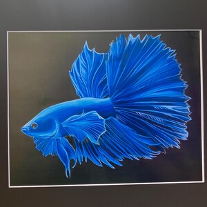 Blue Betta Fish Art - Etsy