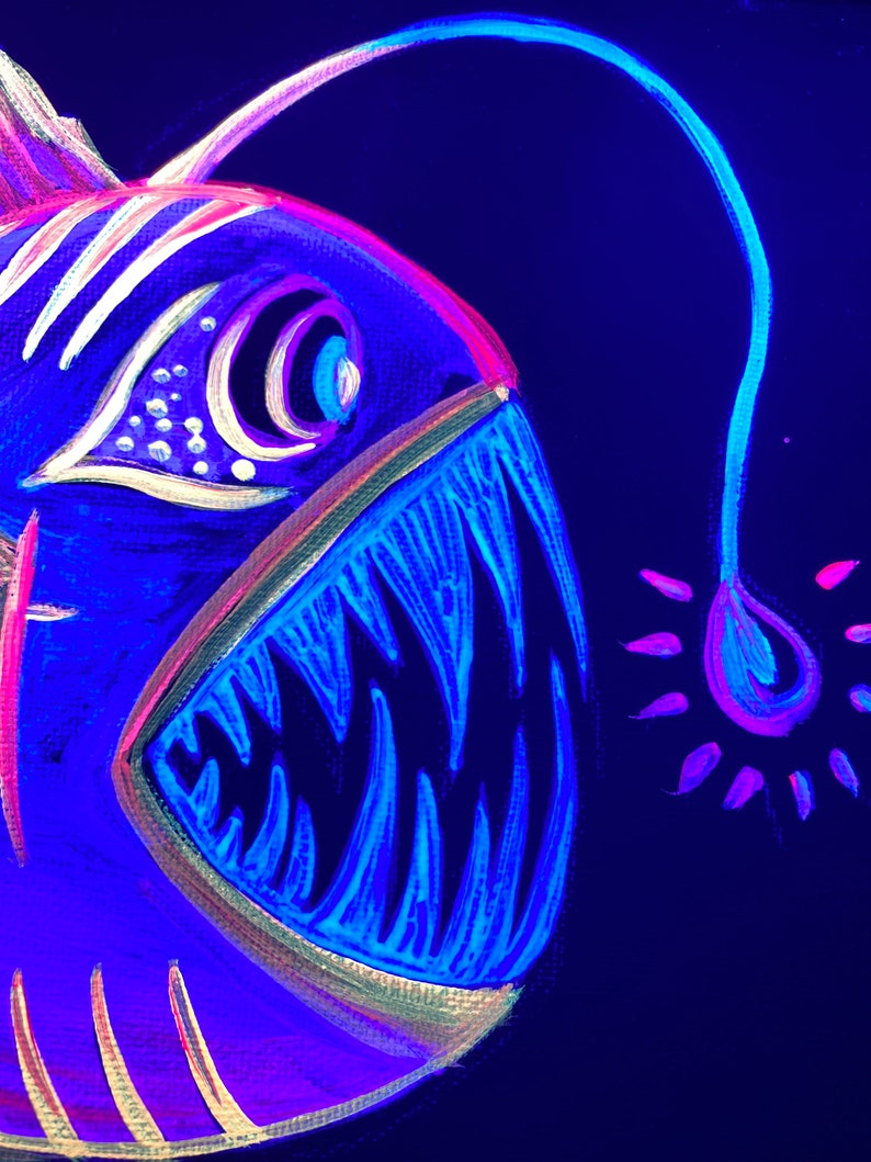 Black Light Angler Fish - Etsy